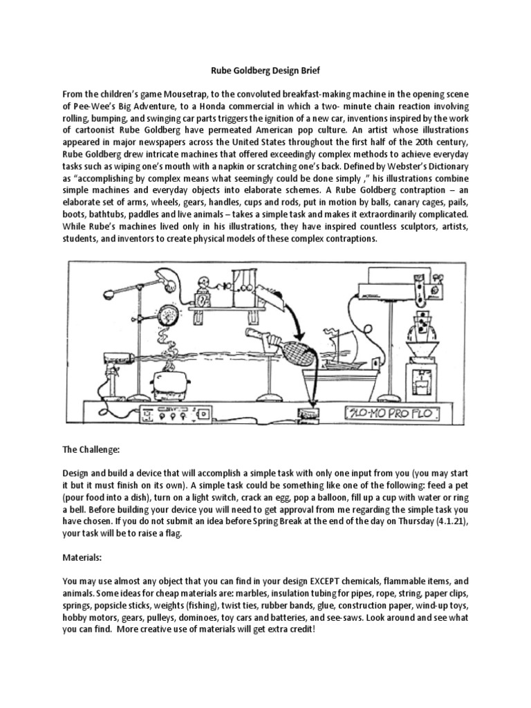 Rube Goldberg Machine Design Challenge | PDF | Machines | Nature