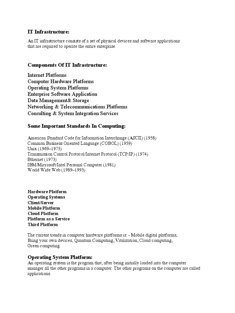 IT Infrastructure | PDF | Operating System | Computer Network