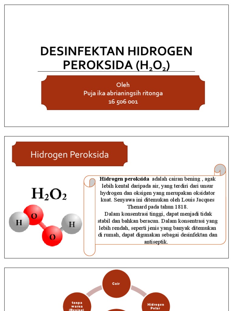 Puja Ritonga DESINFEKTAN HIDROGEN PEROKSIDA PPT Edit | PDF