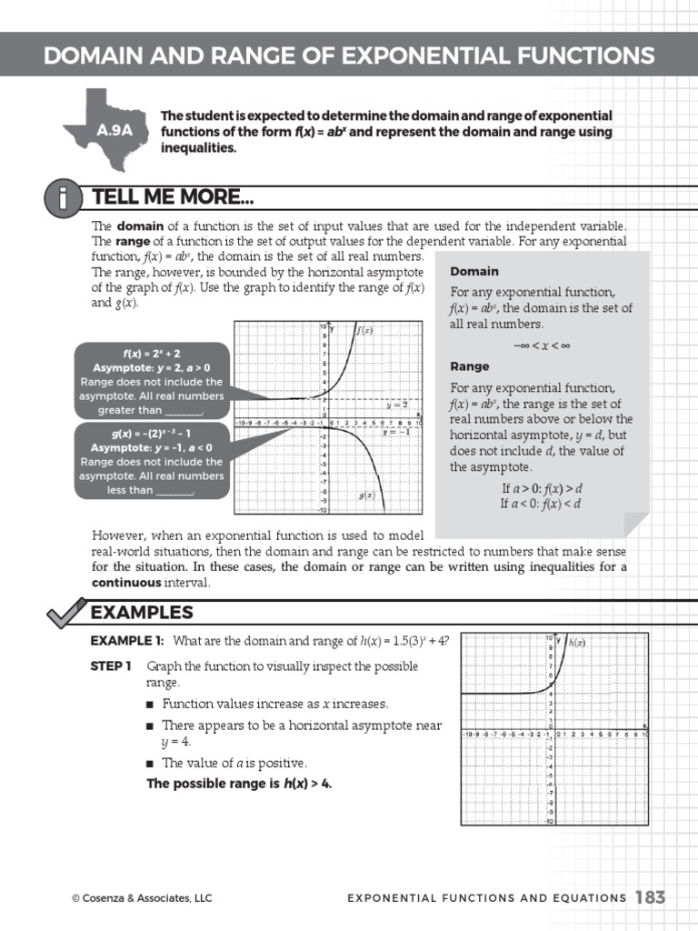 Domain and Range of Exponential Functions | PDF | Mathematical Analysis ...
