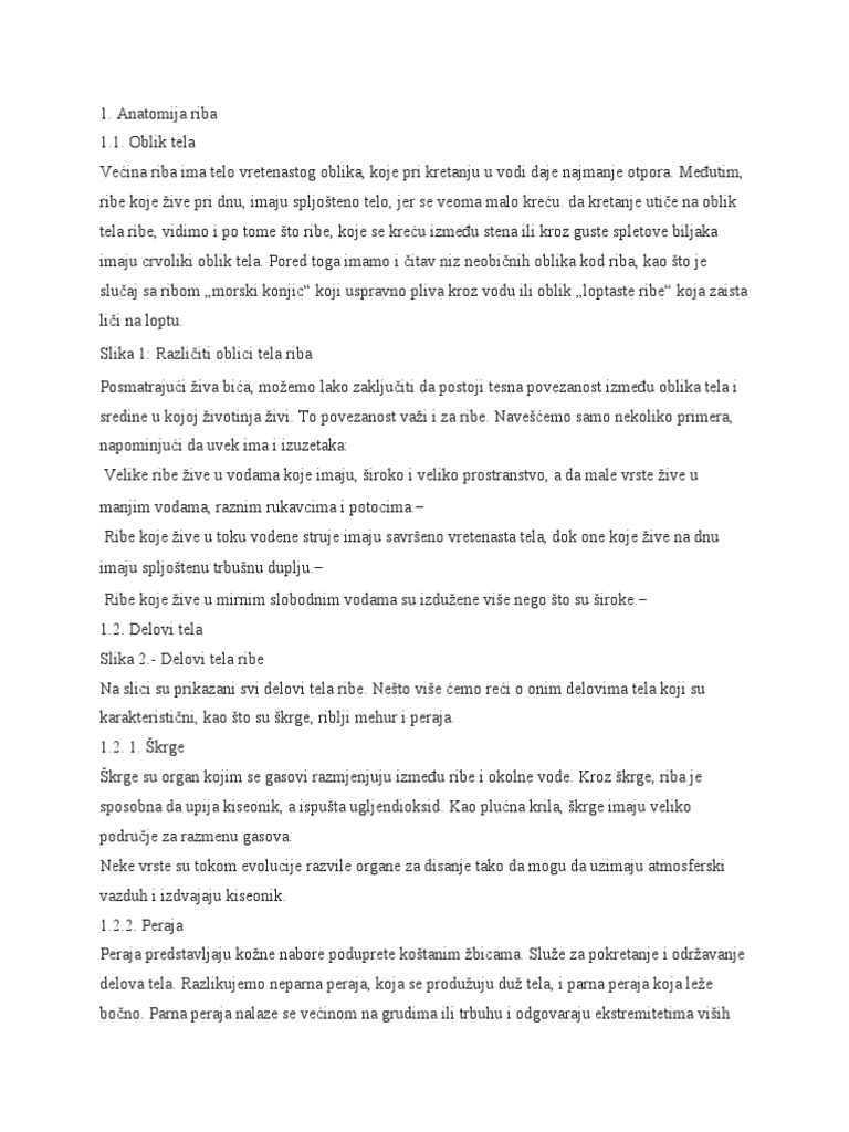 Anatomija Riba | PDF