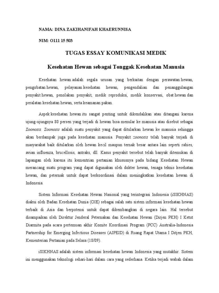 Essay Kesehatan Hewan DIna | PDF