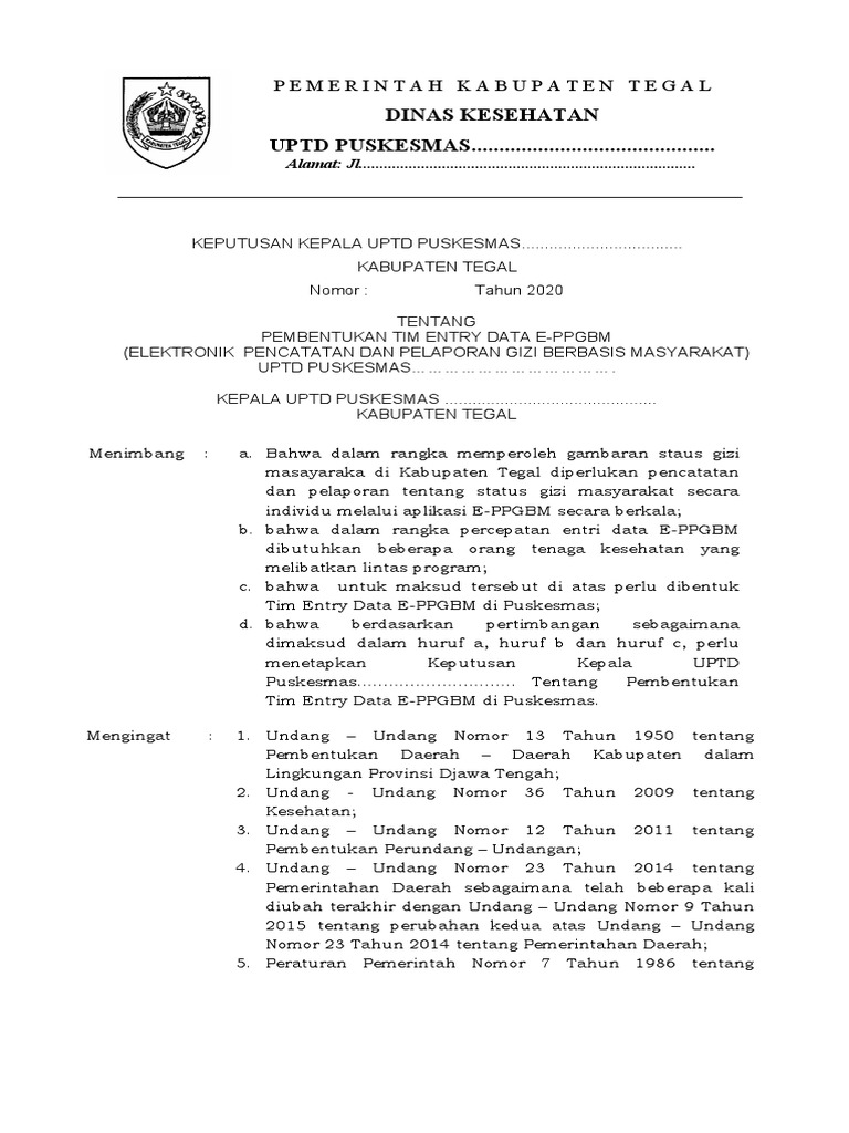 SK. Tim Entry Data ePPGBM | PDF