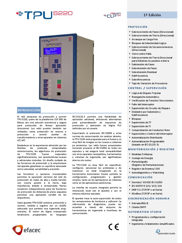 TDSC Tpu-S-220 Es | PDF | Relé | Transformador