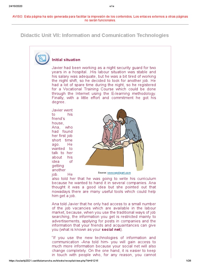 Didactic Unit VII: Information and Comunication Technologies | PDF | World Wide Web | Internet & Web