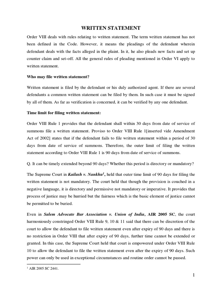 Written Statement | PDF | Set Off (Law) | Lawsuit