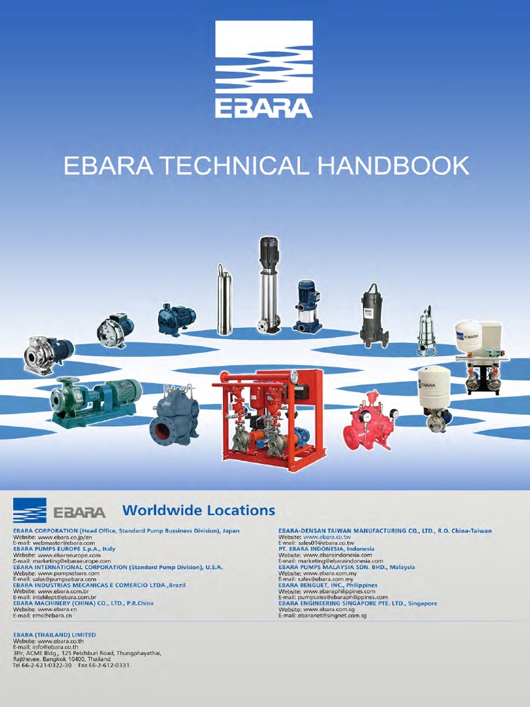EBARA Technical Handbooks | PDF | Pump | Pressure