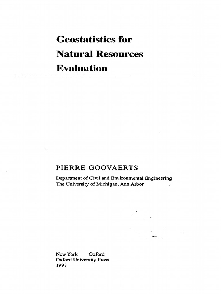 Geostatistical Methods for Modeling Spatial Uncertainty in Natural Resource Evaluation | PDF ...