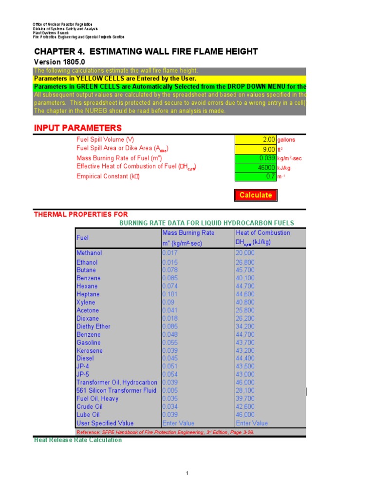 Chapter 4. Estimating Wall Fire Flame Height: Input Parameters | PDF ...
