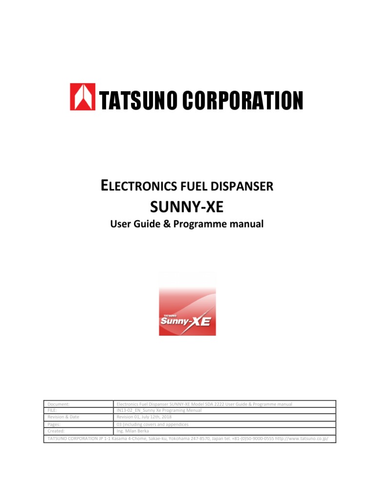 Tatsuno Corporation: E Sunny-Xe | PDF | Parameter (Computer Programming ...
