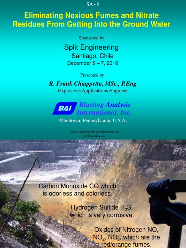 SA8 - Noxious Fumes & Nitrate Residues - BAI - Split Eng - Dec 5 - 7 ...