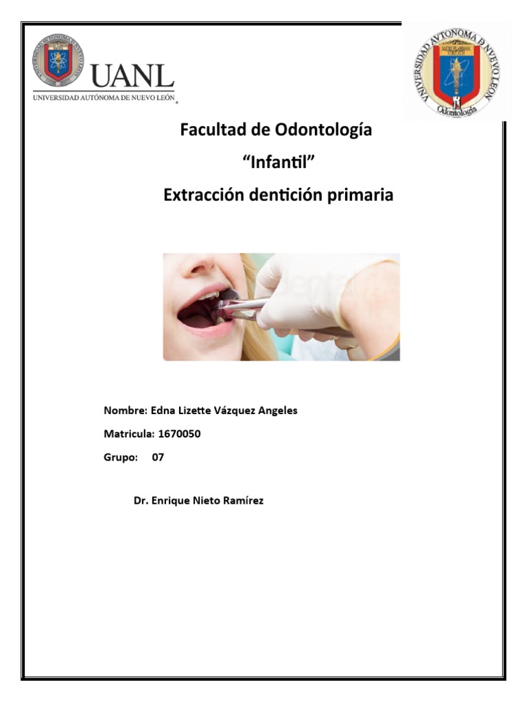 Extraccion Denticion Primaria (INFANTIL) | PDF | Odontología | Medicina