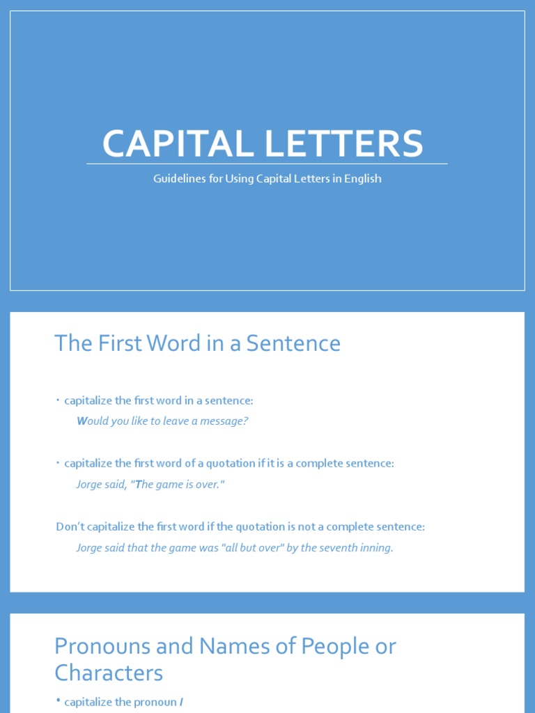 Guidelines For Using Capital Letters In English Pdf God Unrest
