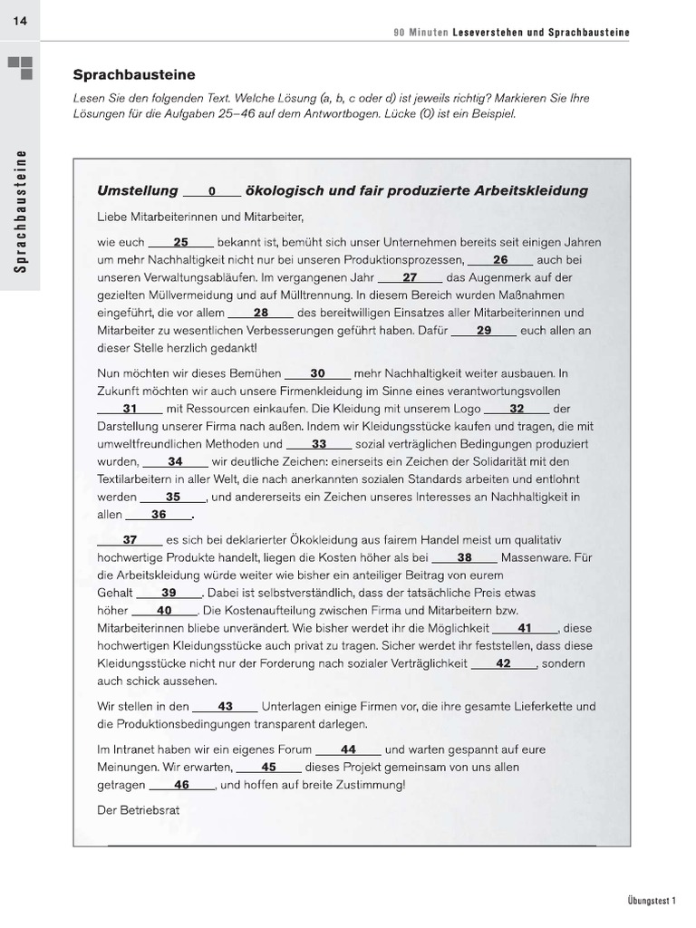 Sprachbausteine C1 | PDF