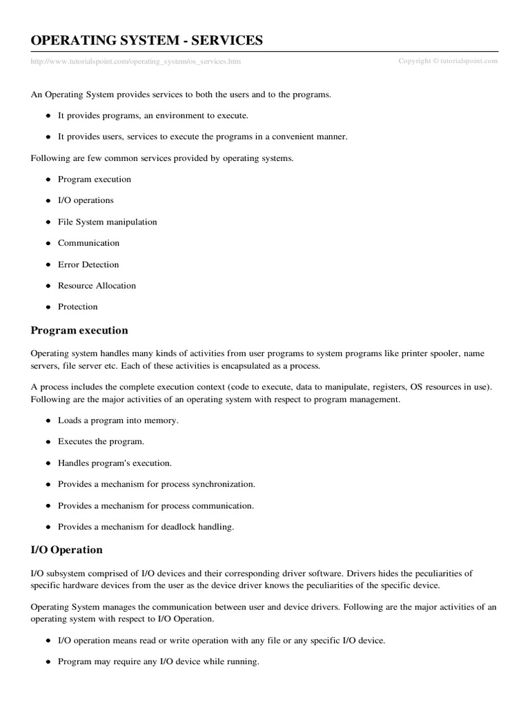 Operating System Services Program Execution Pdf Operating System Computer Data Storage