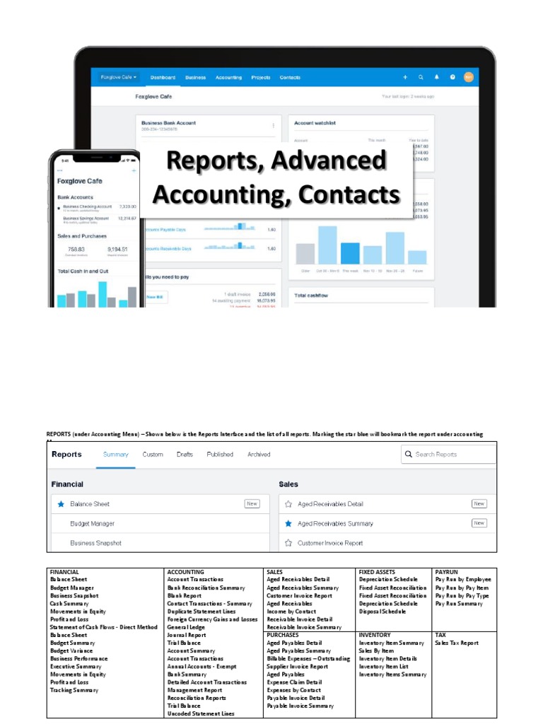 Chapter 8 - Reports, Advanced Accounting, Contacts-1 | PDF | Accounts ...