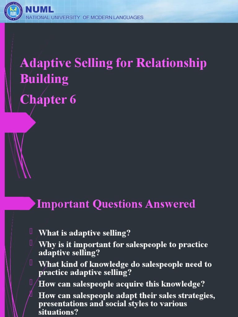 Adaptive Selling for Sales Success | PDF | Sales | Expert