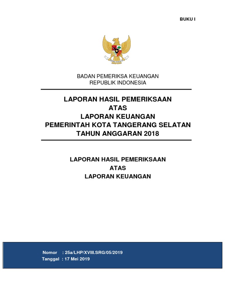 LHP LKPD Tangsel 2017 | PDF