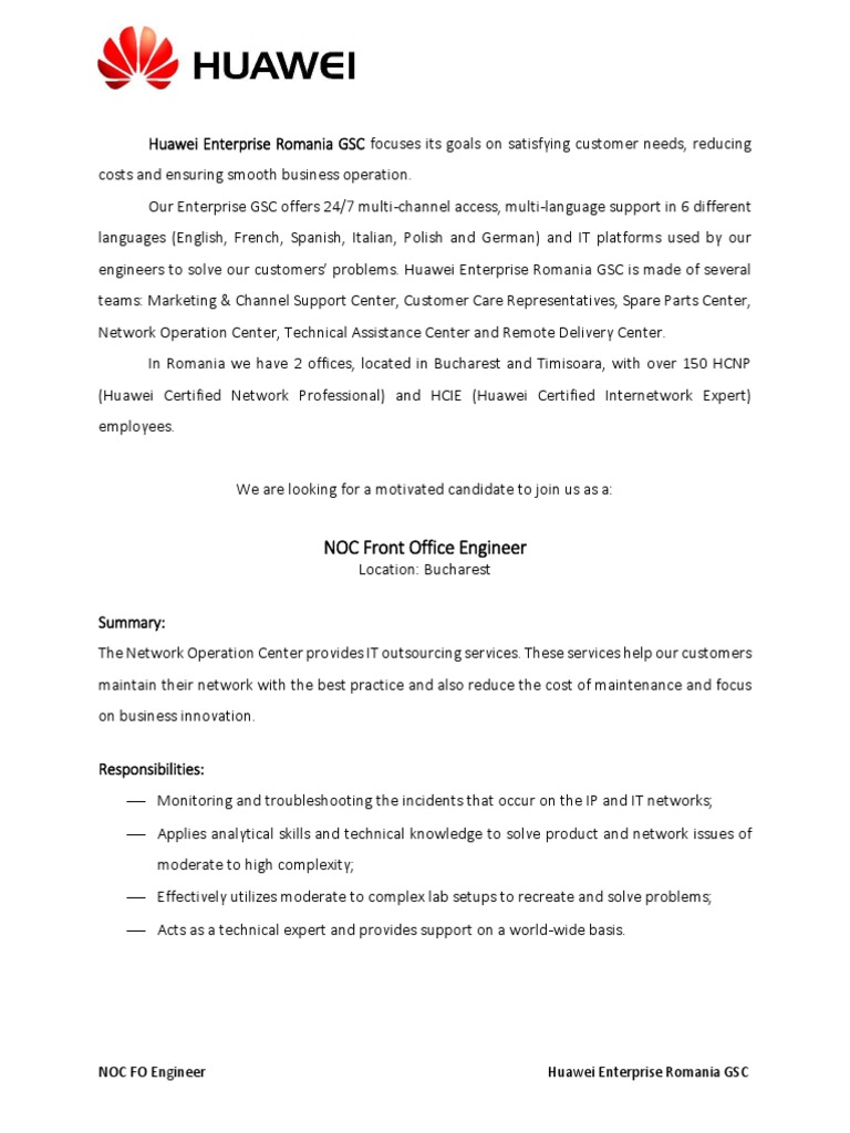 NOC FO Engineer Job Description | PDF | Justice | Crime & Violence