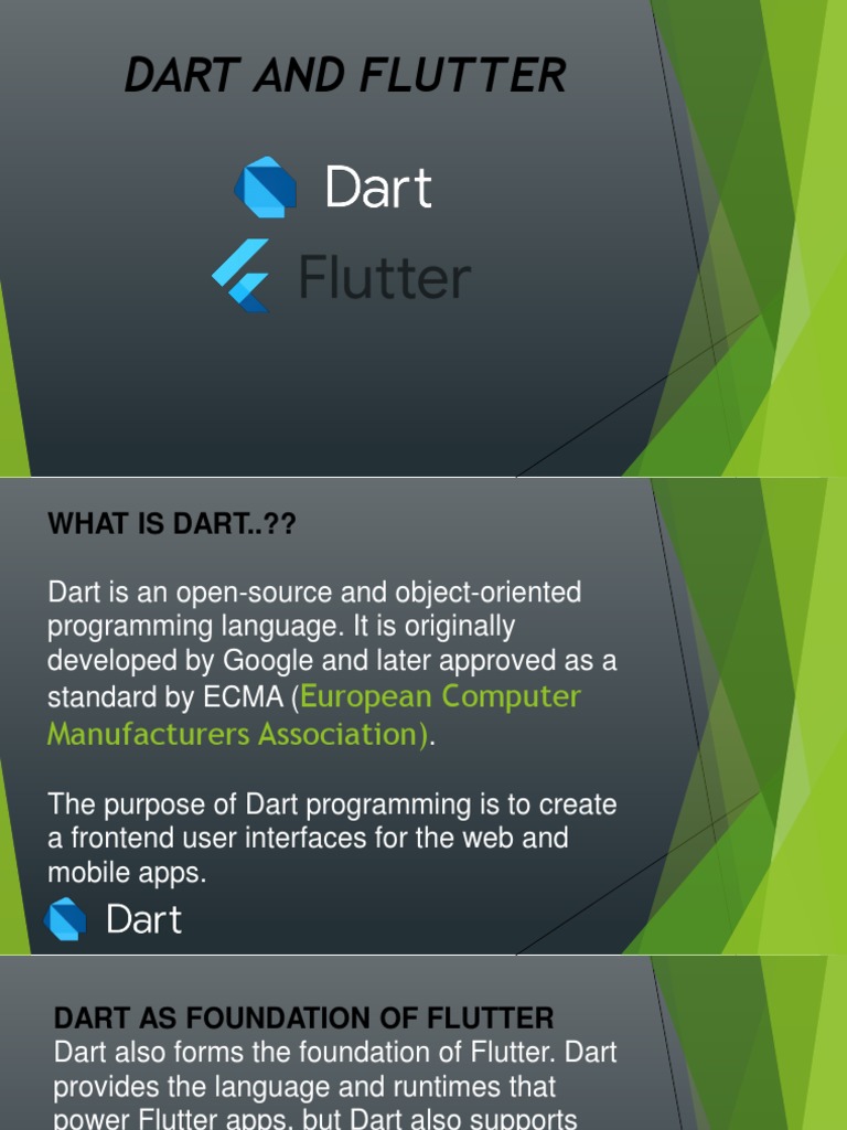 Intro (Flutter & Dart) | PDF | Cross Platform Software | Web Application