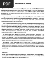 Model - Caracterizare de Personaj | PDF