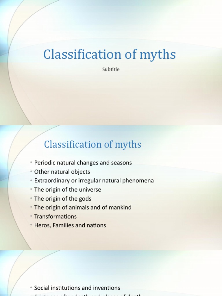 Classification of Myths | PDF | Legends | Demons