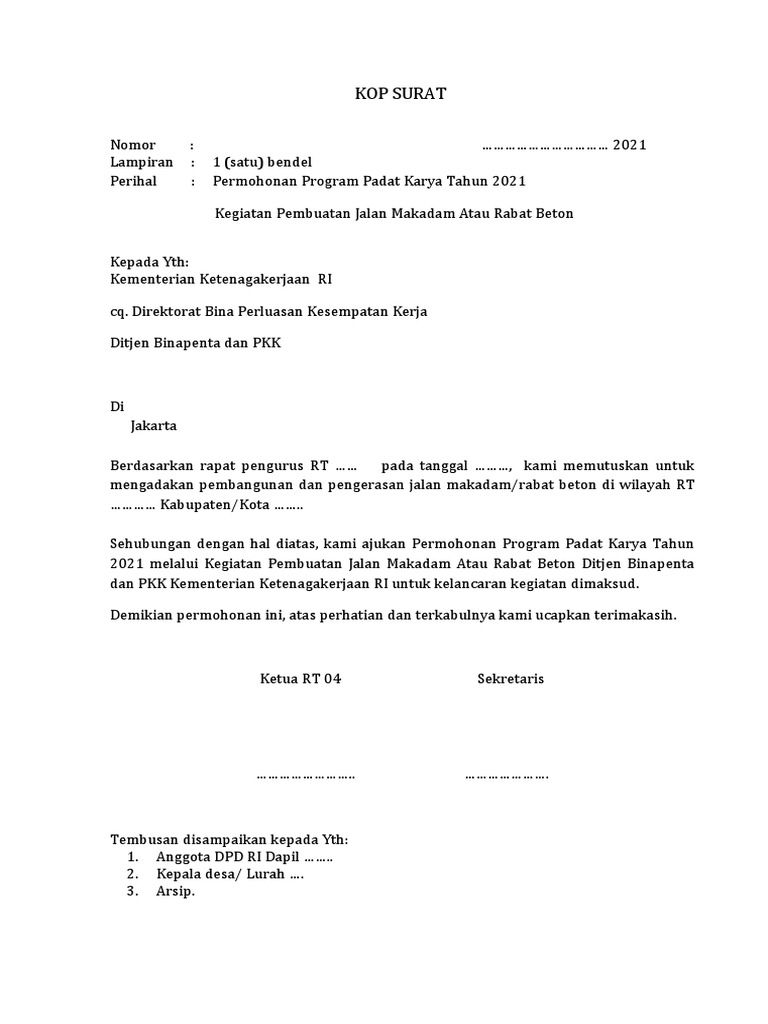 Contoh Proposal Pengecoran Jalan | PDF