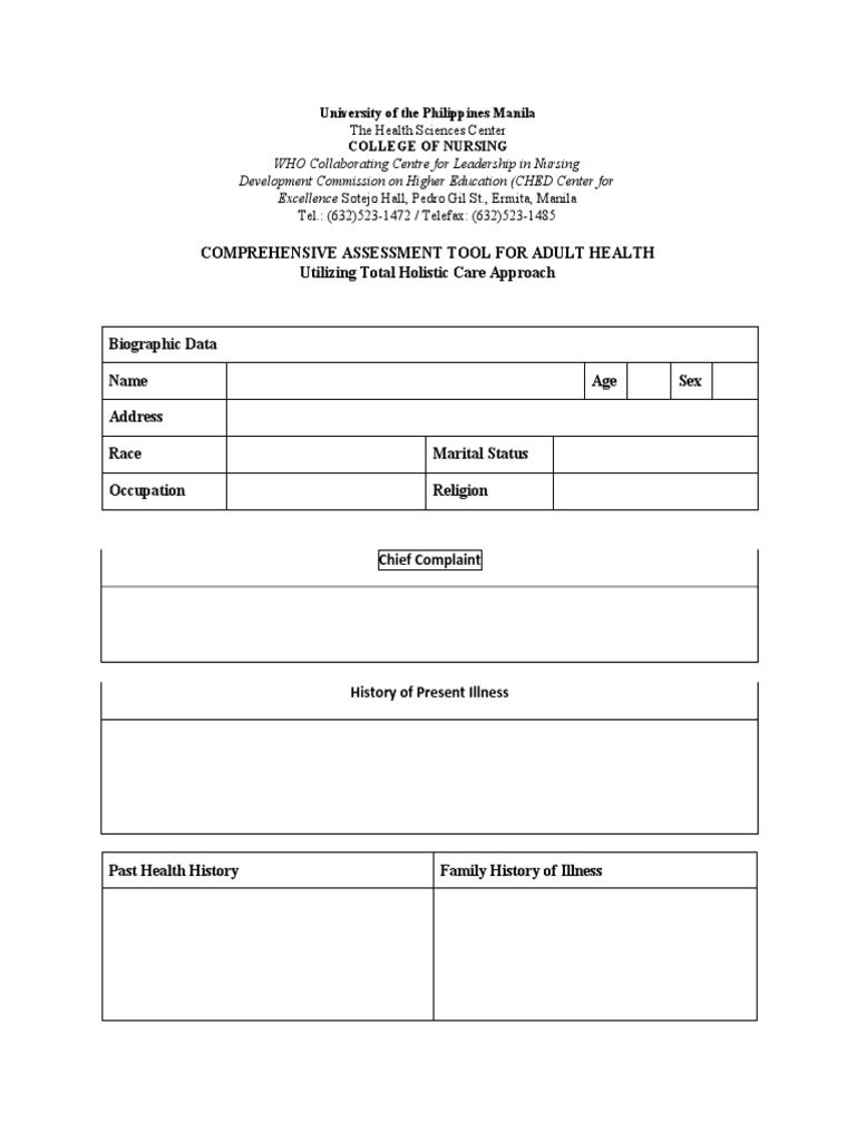 Total Care Assessment Tool Adults | PDF