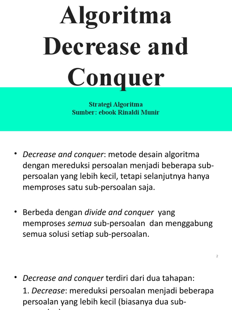 Algoritma Decrease and Conquer | PDF