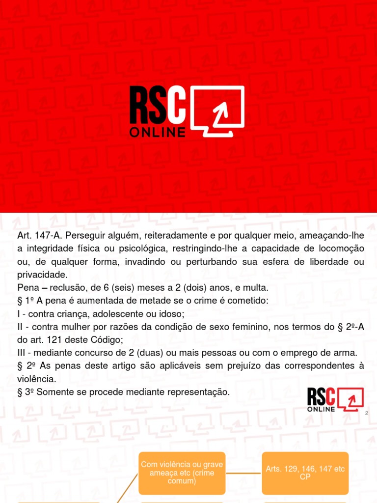 RSC Online Curso Crime de Perseguicao 05042021 | PDF