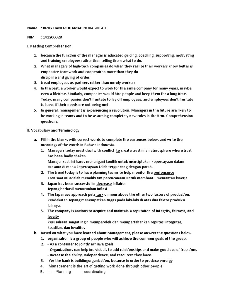 UAS B.inggris - RIZKY DANI MUHAMAD NURABDILAH - 141200028 | PDF