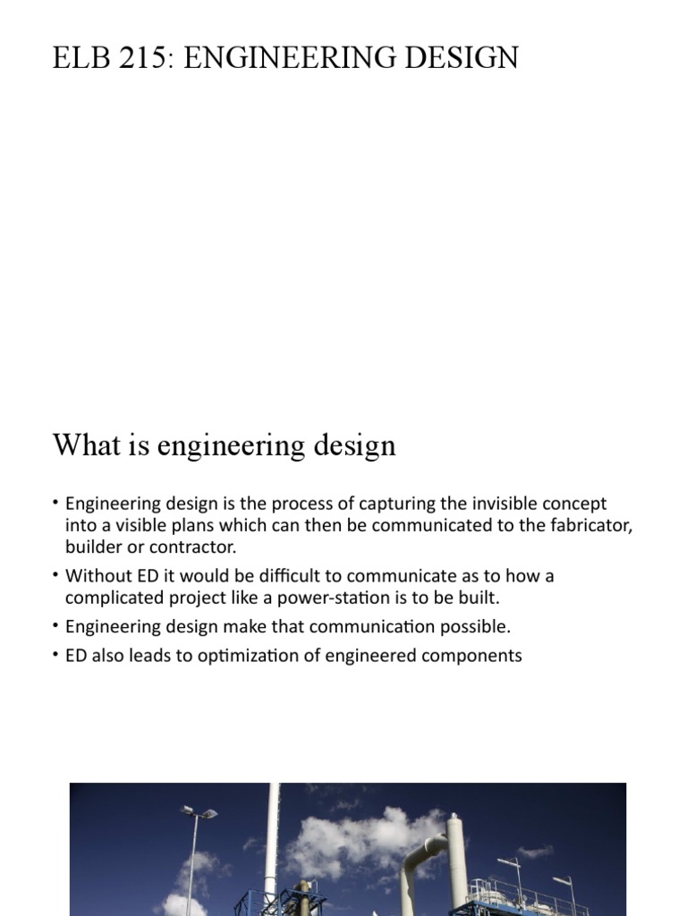 ELB 215 Engineering Design Principles | PDF