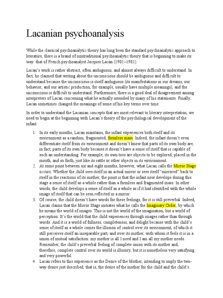 Understanding Lacanian Psychoanalysis | PDF | Philosophy | Self-Improvement