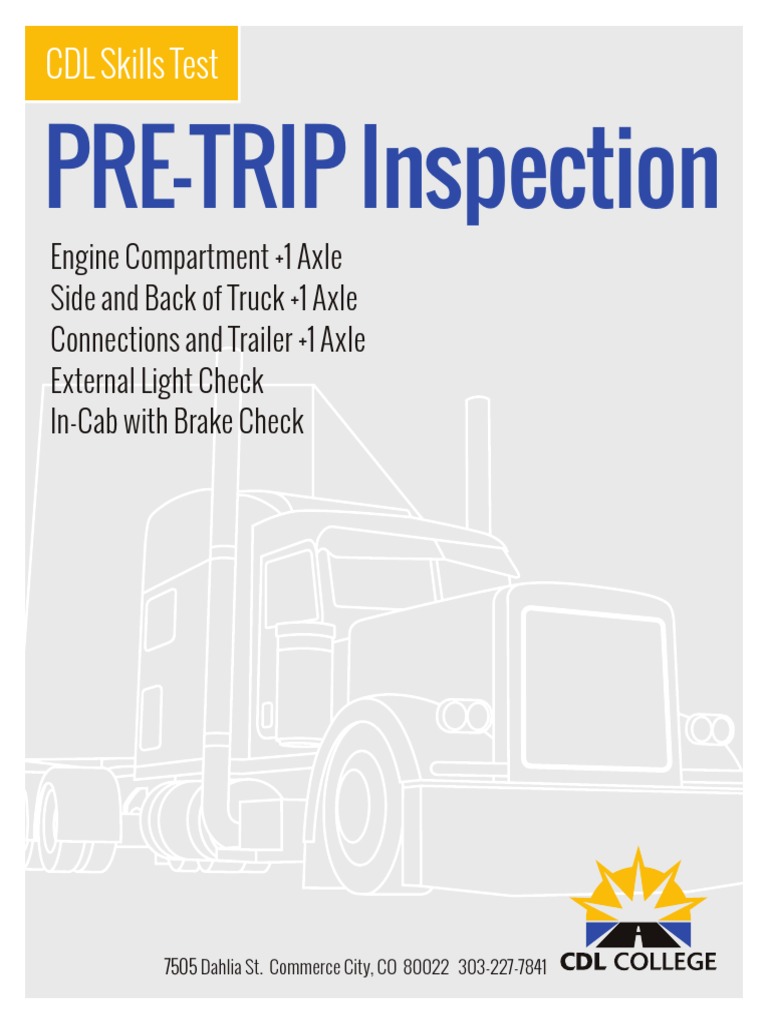 CDL Pre Trip Inspection Manual | PDF
