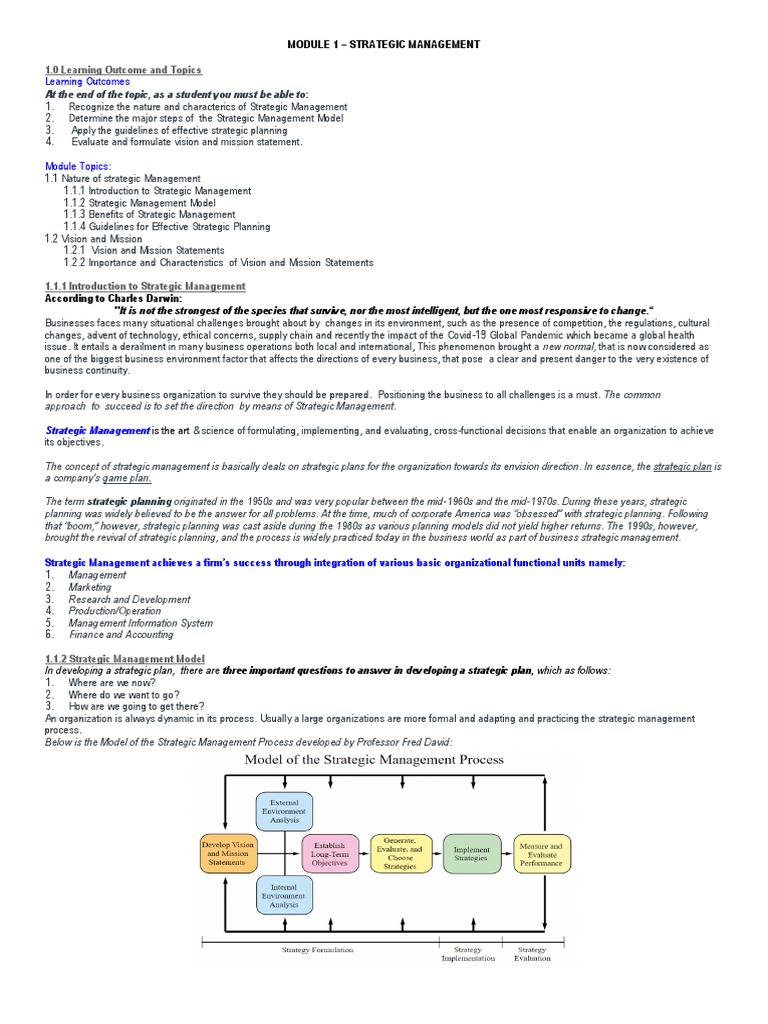 Module 1 - Strat Man | PDF