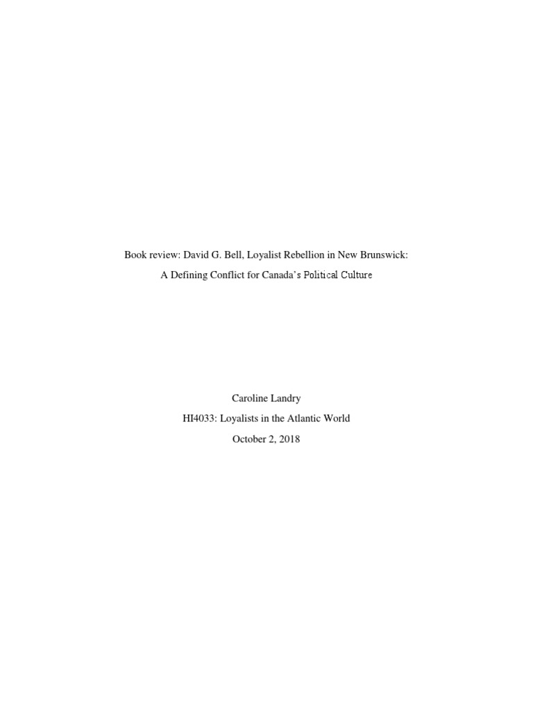 Caroline Landry - Book Review - David Bell - Oct 2 | PDF