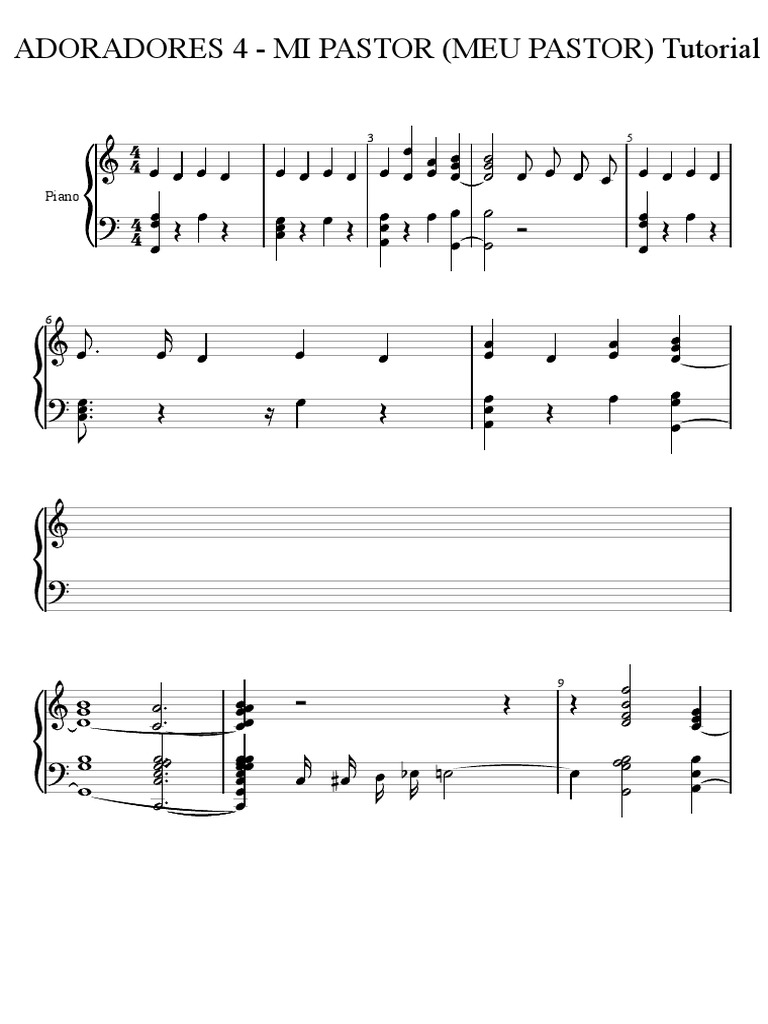 Tutoriel Piano : Mi Pastor Adoradores 4 | PDF