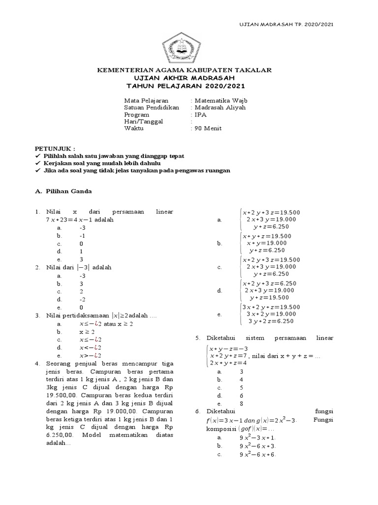 Matematika Wajib Fix | PDF