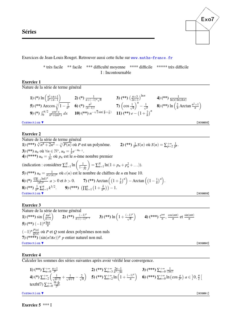 Séries | Série (mathématiques) | Séquence