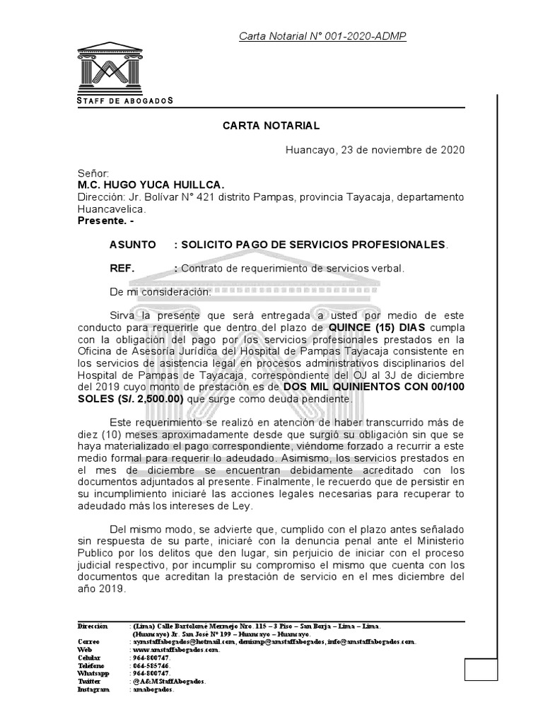 Carta Notarial | PDF