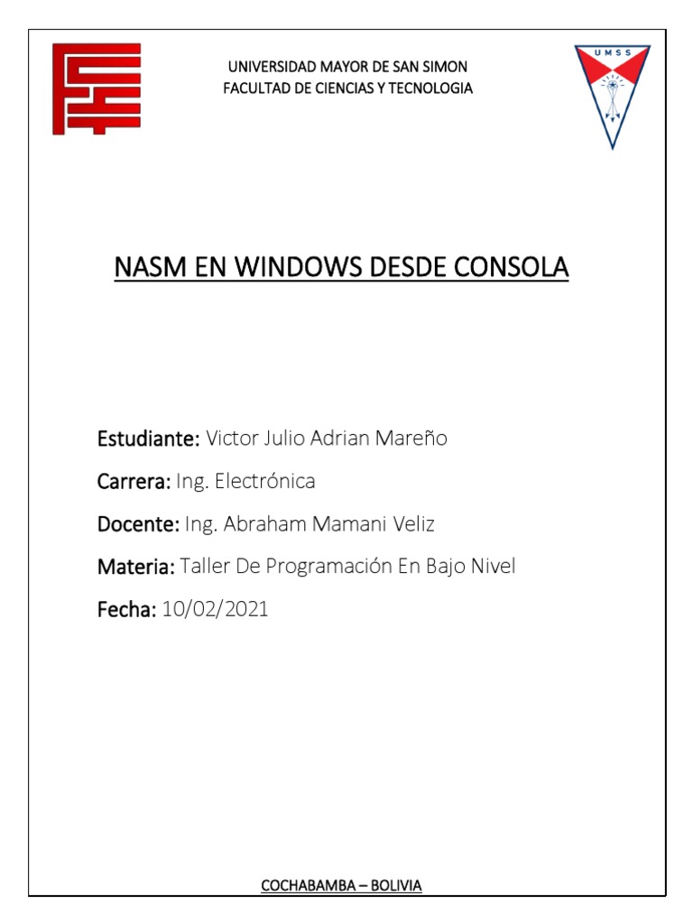 NASM en Windows: Guía de Consola | PDF