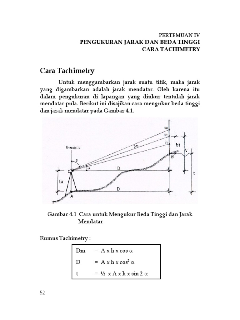 Pertemuan 4. Metode Tachimetry | PDF