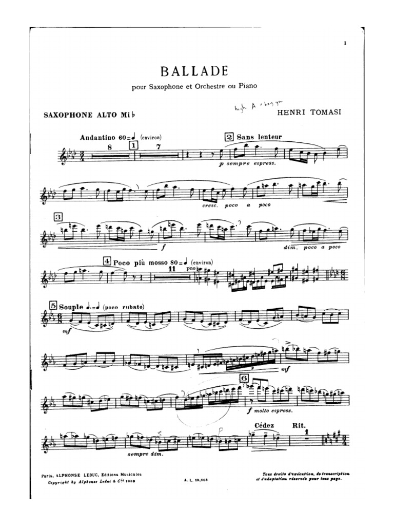 Tomasi - Ballade | PDF