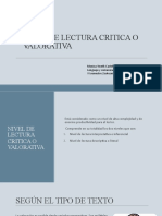 Niveles de Lectura Crítico Valorativa | PDF | Comprensión lectora ...