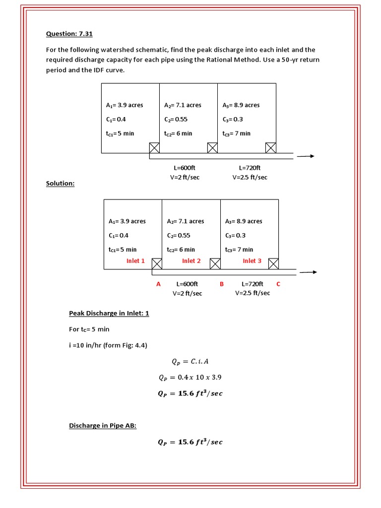 Peak Discahrge Using Rational Method | PDF | Teaching Methods ...
