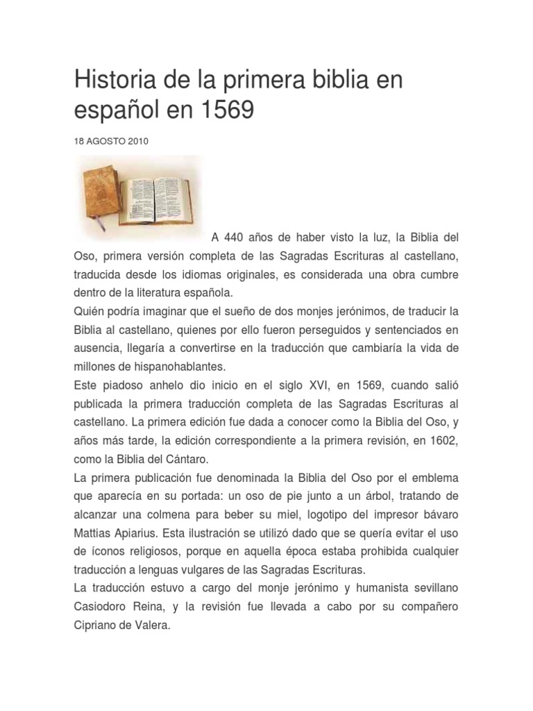 Historia De La Biblia Traducida – RDZM