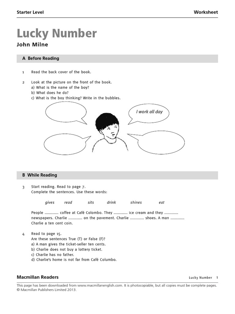 Lucky Number Worksheet | PDF