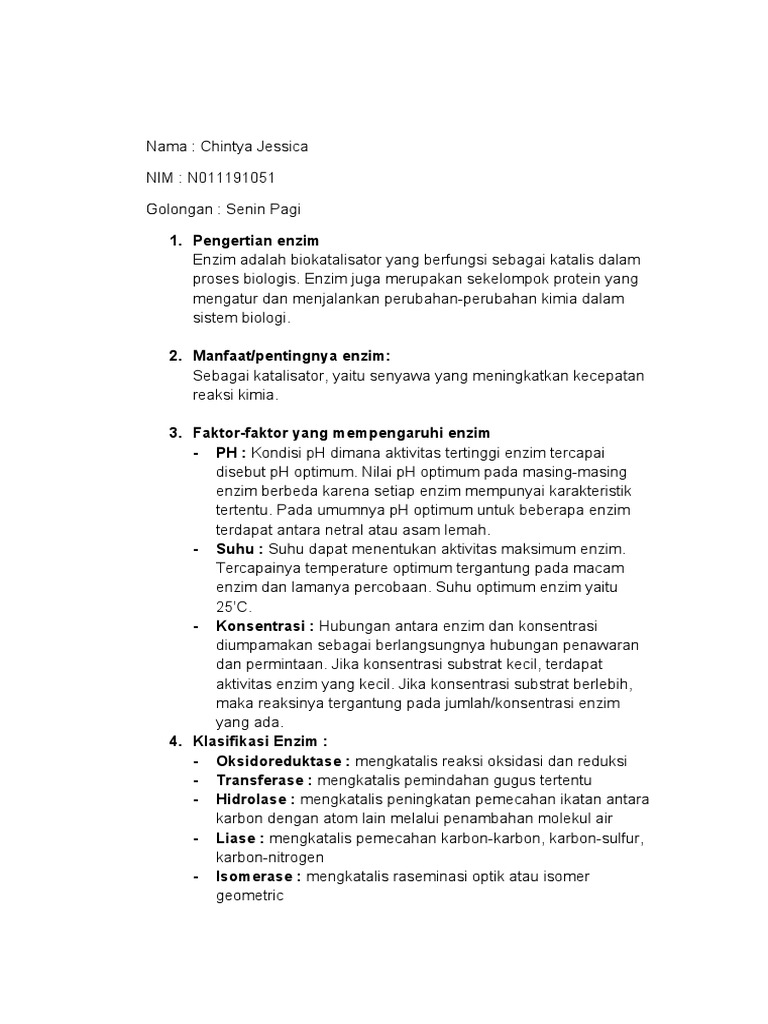 Materi Poster Enzim | PDF