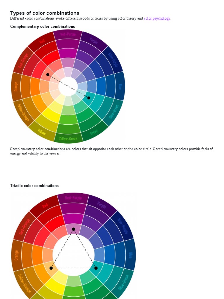 Types of Color Combinations | PDF