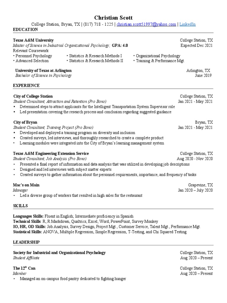 Master Resume | PDF